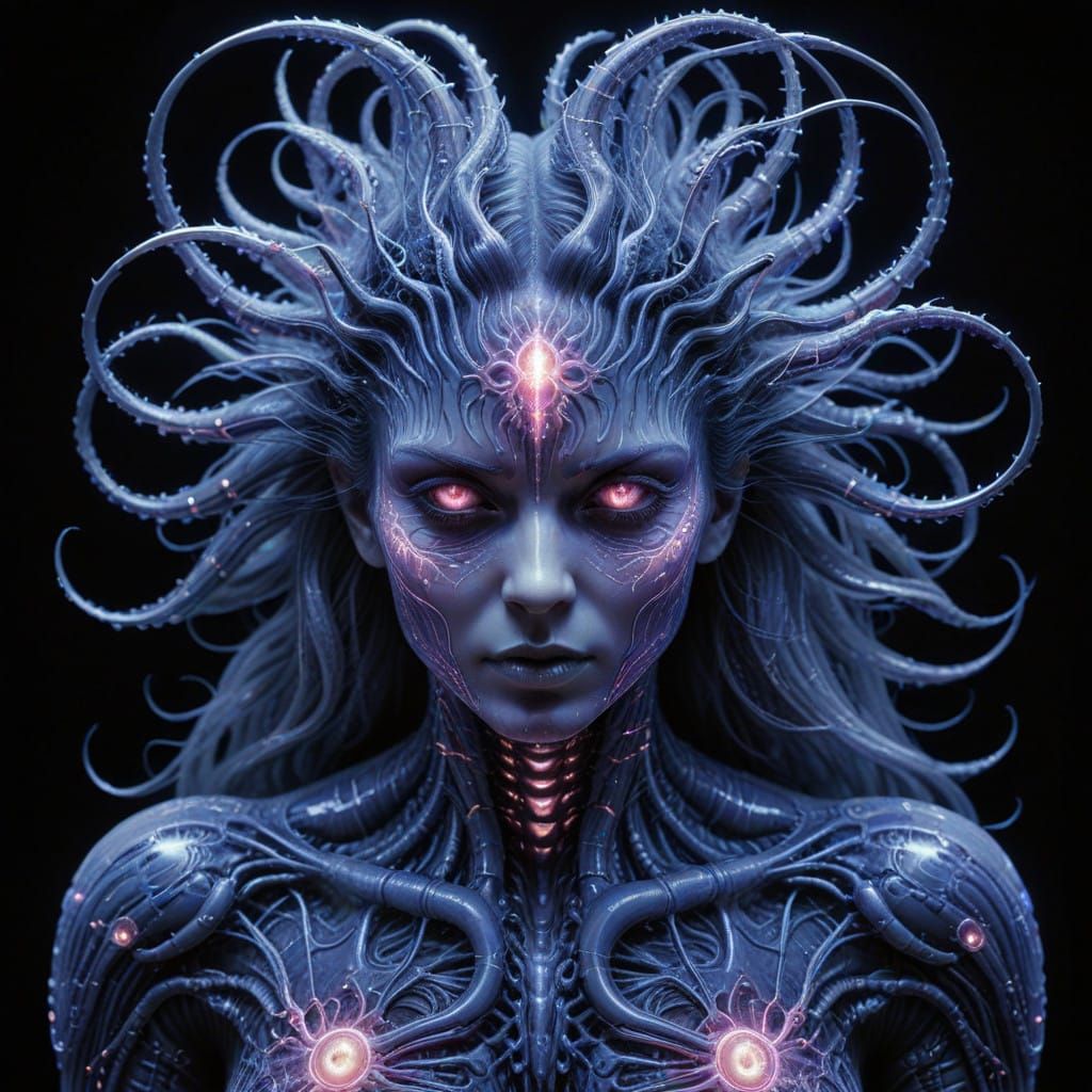 Alien Wraith - Gigerian Alien Kirlian Portrait in Intricate ...