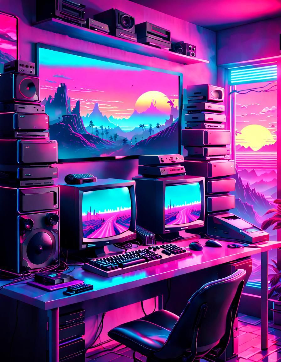 Synthwave Computing (BluePencilXL) - AI Generated Artwork - NightCafe ...