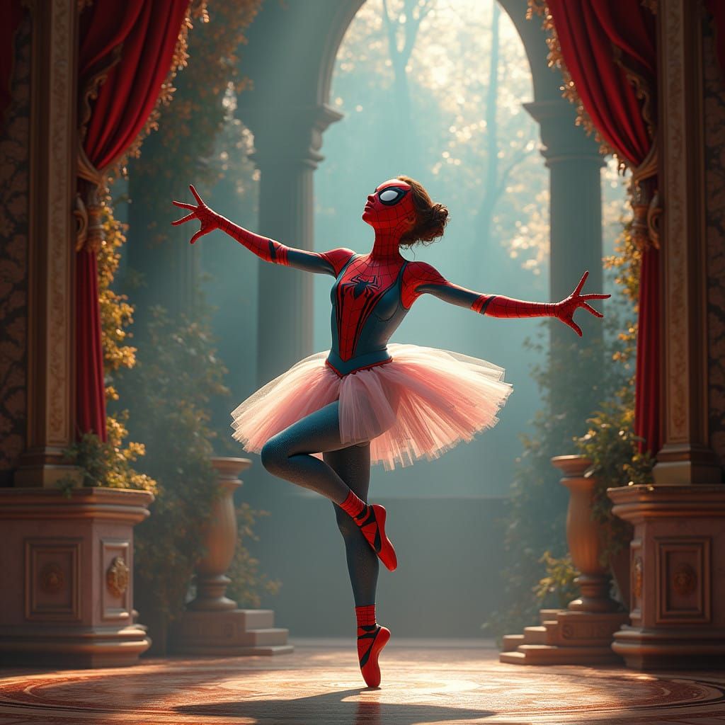 spider man as a ballerina - Ballerina Spider-Man in Whimsic...