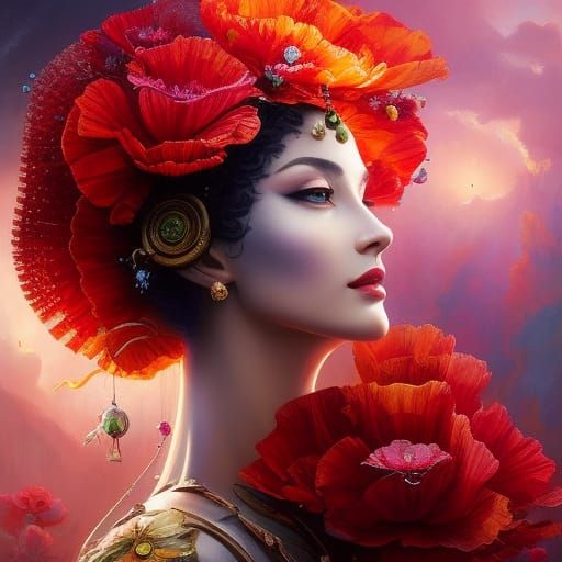 Poppy queen - AI Generated Artwork - NightCafe Creator