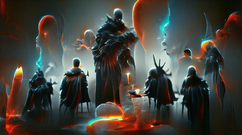 Shadow council -- digital illustration VRay trending on Artstation - AI ...