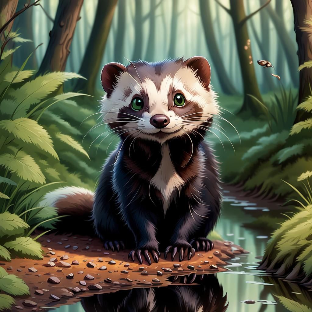 Percy the polecat - AI Generated Artwork - NightCafe Creator