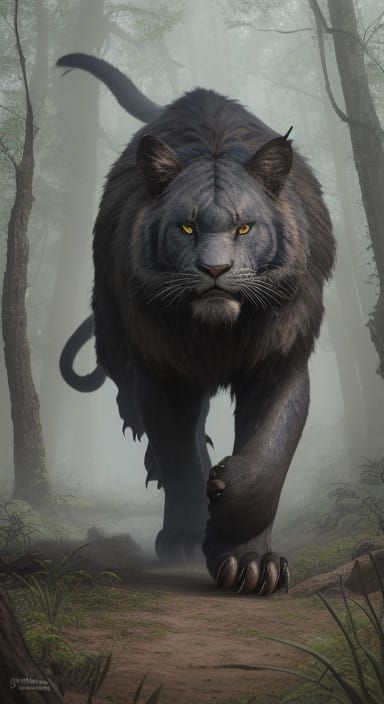 Gigantic sabertooth pouncing forward, national geographic ...