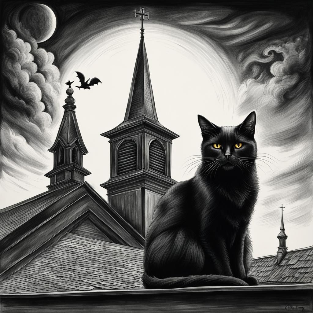 Black cat - AI Generated Artwork - NightCafe Creator