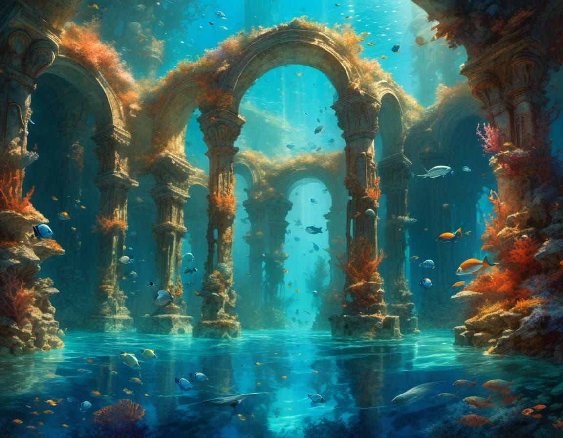 The Decaying Opulence of Atlantis - AI Generated Artwork - NightCafe ...