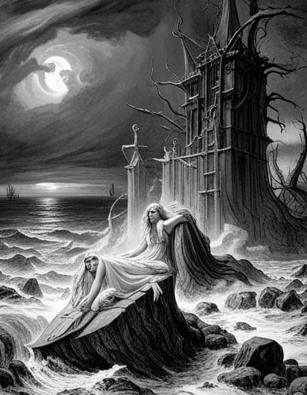 Hel goddess, helheim, demons, graves, ship of fingernails - AI ...