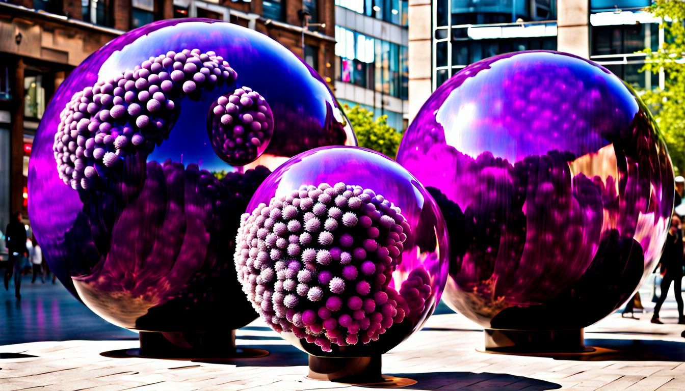 round sphere purple sea Algae pods that create and generate oxygen and ...