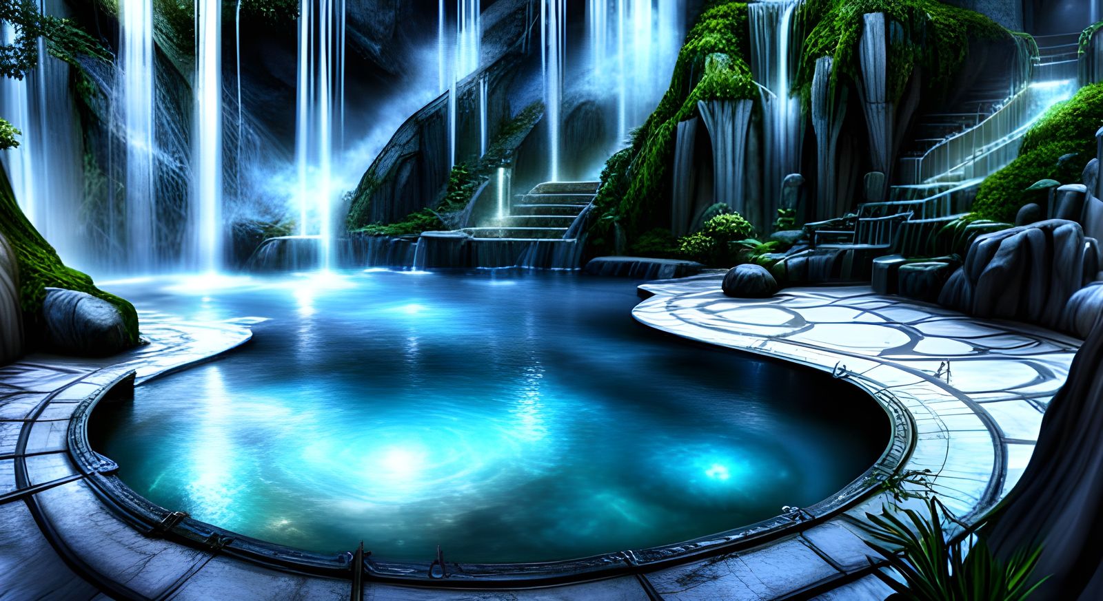ELVEN_MADE Swimming pool!! - AI Generated Artwork - NightCafe Creator