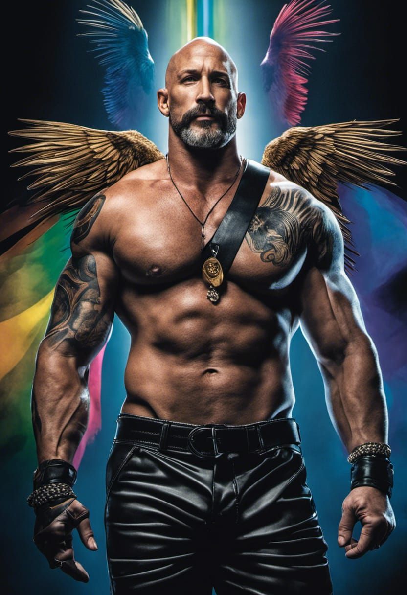 Leather Angel Daddy - AI Generated Artwork - NightCafe Creator