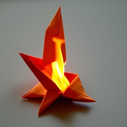 Fire origami - AI Generated Artwork - NightCafe Creator
