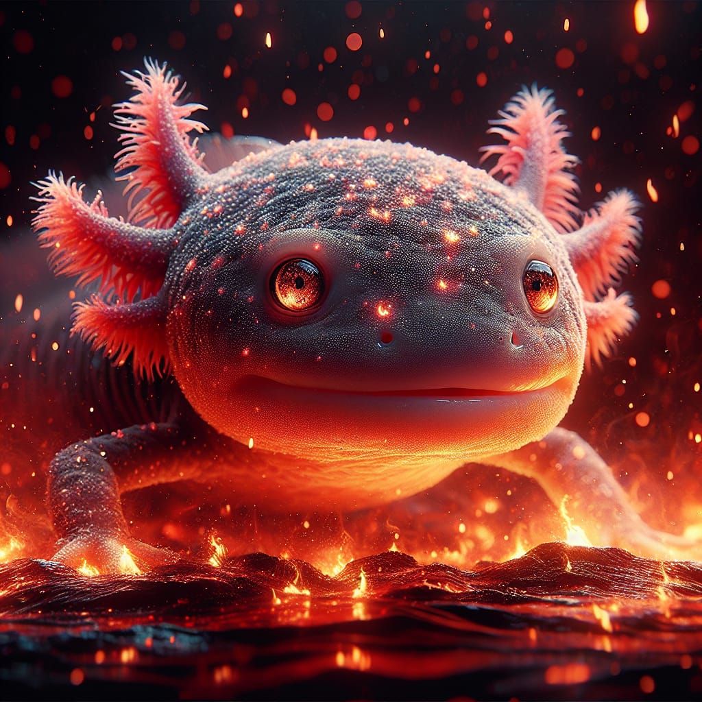 Volcanic Axolotl - AI Generated Artwork - NightCafe Creator