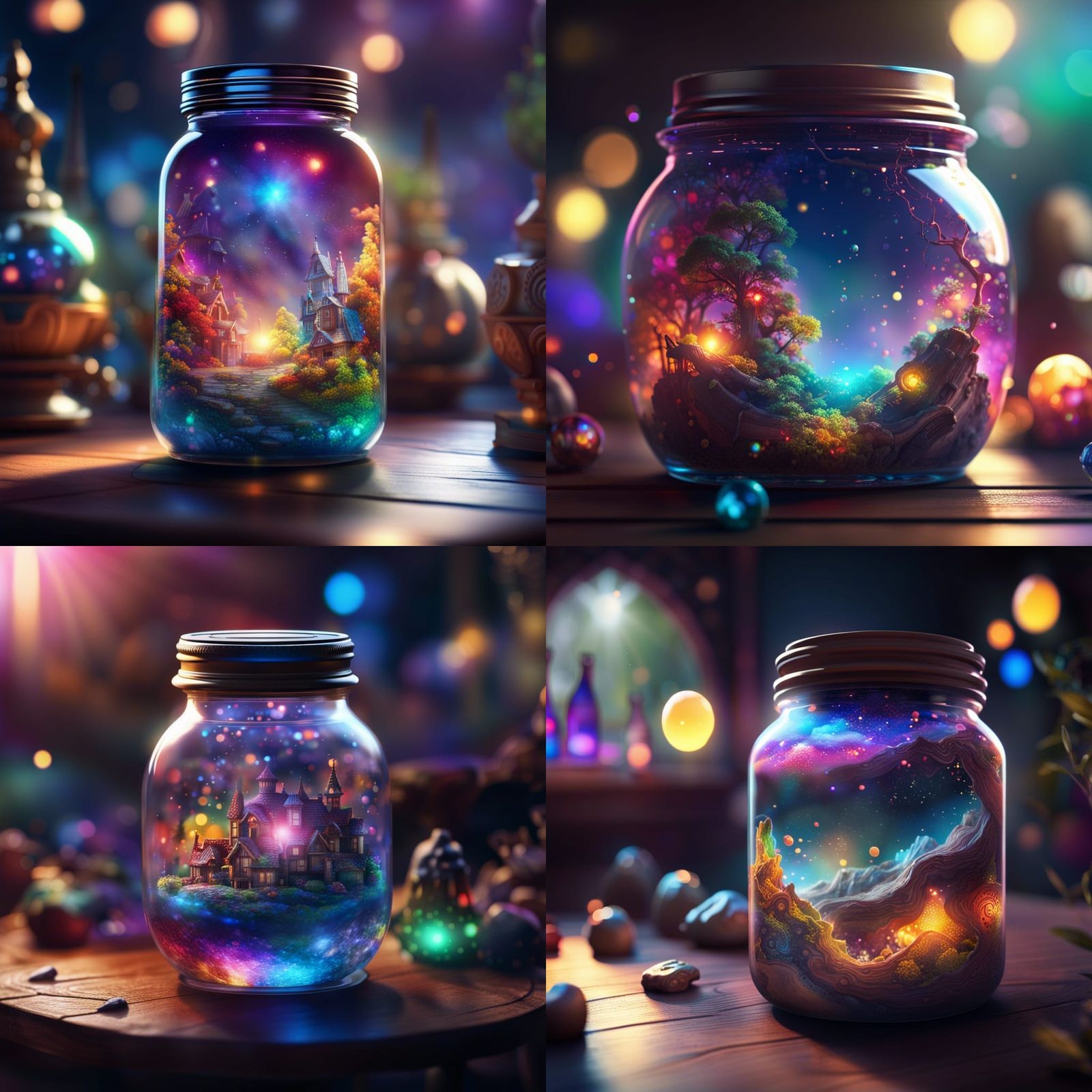 Magical World In Jar - AI Generated Artwork - NightCafe Creator