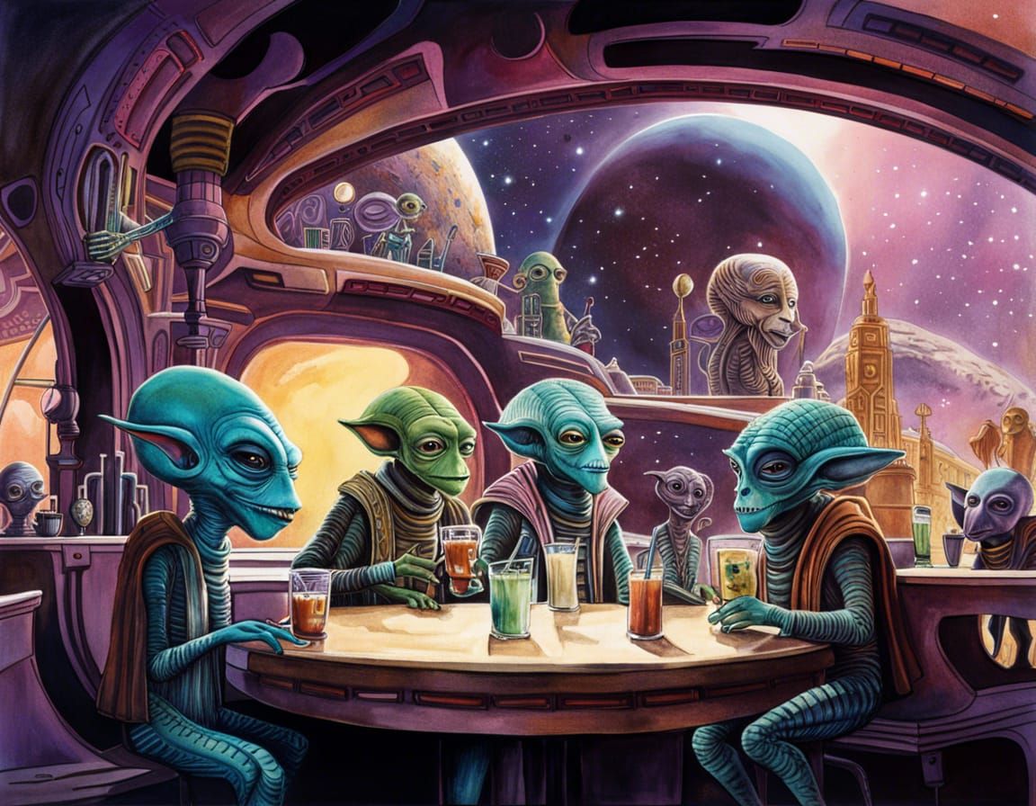 space cafe - AI Generated Artwork - NightCafe Creator