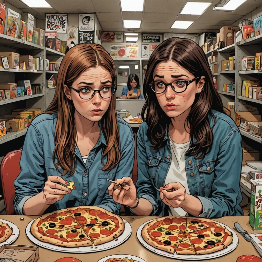 OMG so like Zoe is using hypnosis on Becky to make her think she is a pizza, underground comix ...