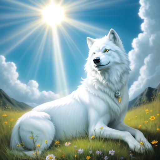 White Wolf of heaven - AI Generated Artwork - NightCafe Creator