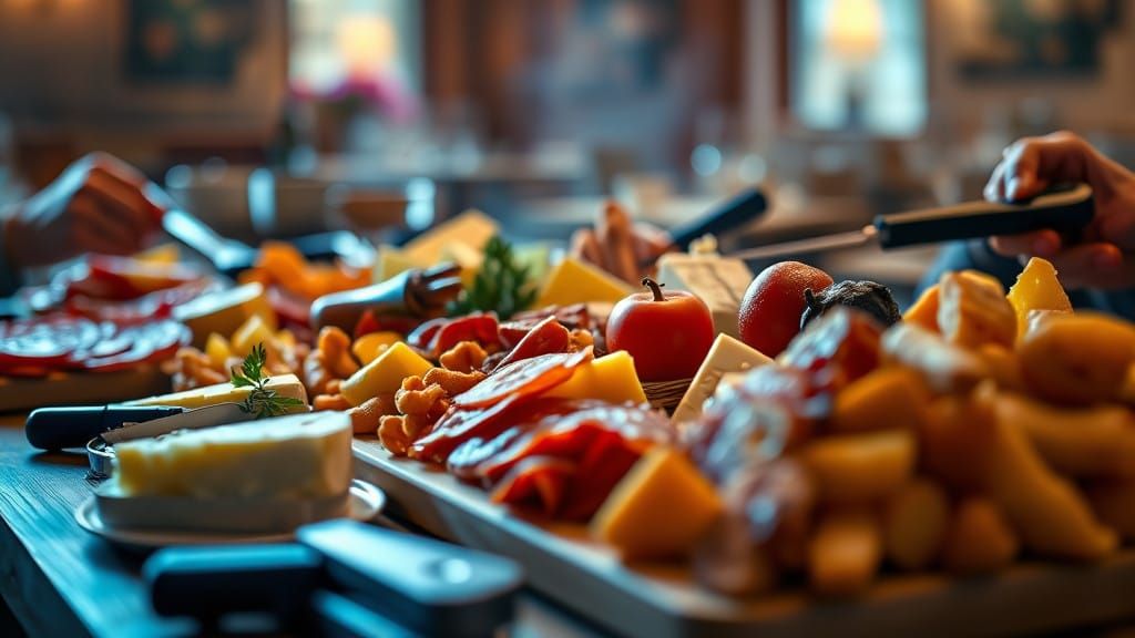 Vibrant Raclette Party Scene in Hyperrealistic Con... - AI Art