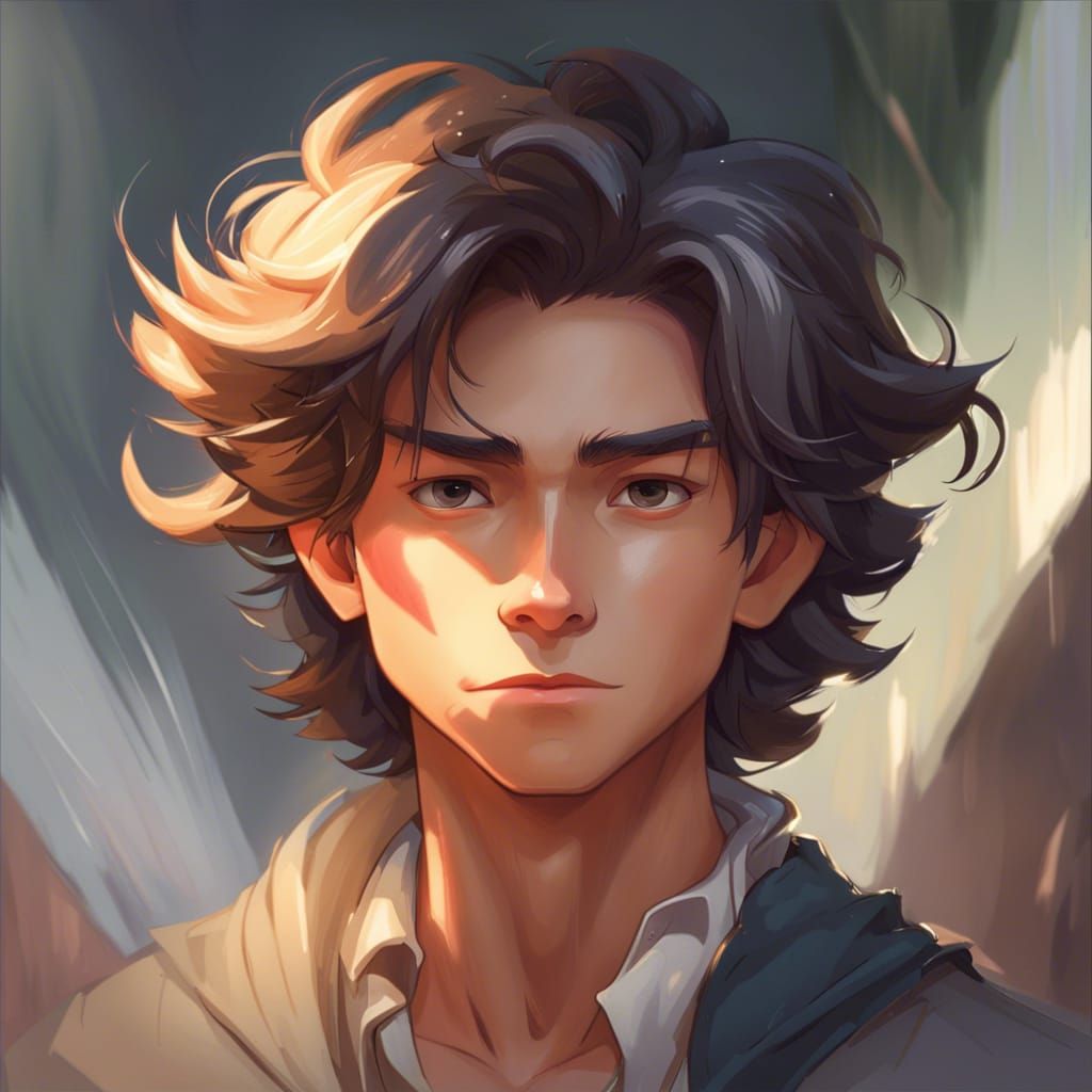 Disney illustrated, head and shoulders boy portrait, 8k resolution ...