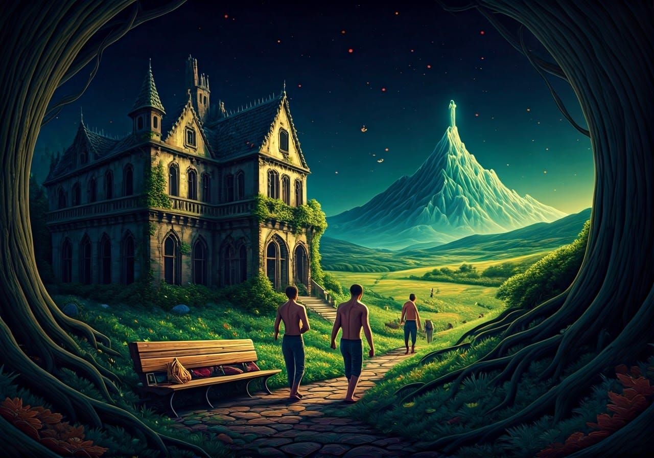 Medieval Mansion Meets Surreal Locker Room in Vibr... - AI Art