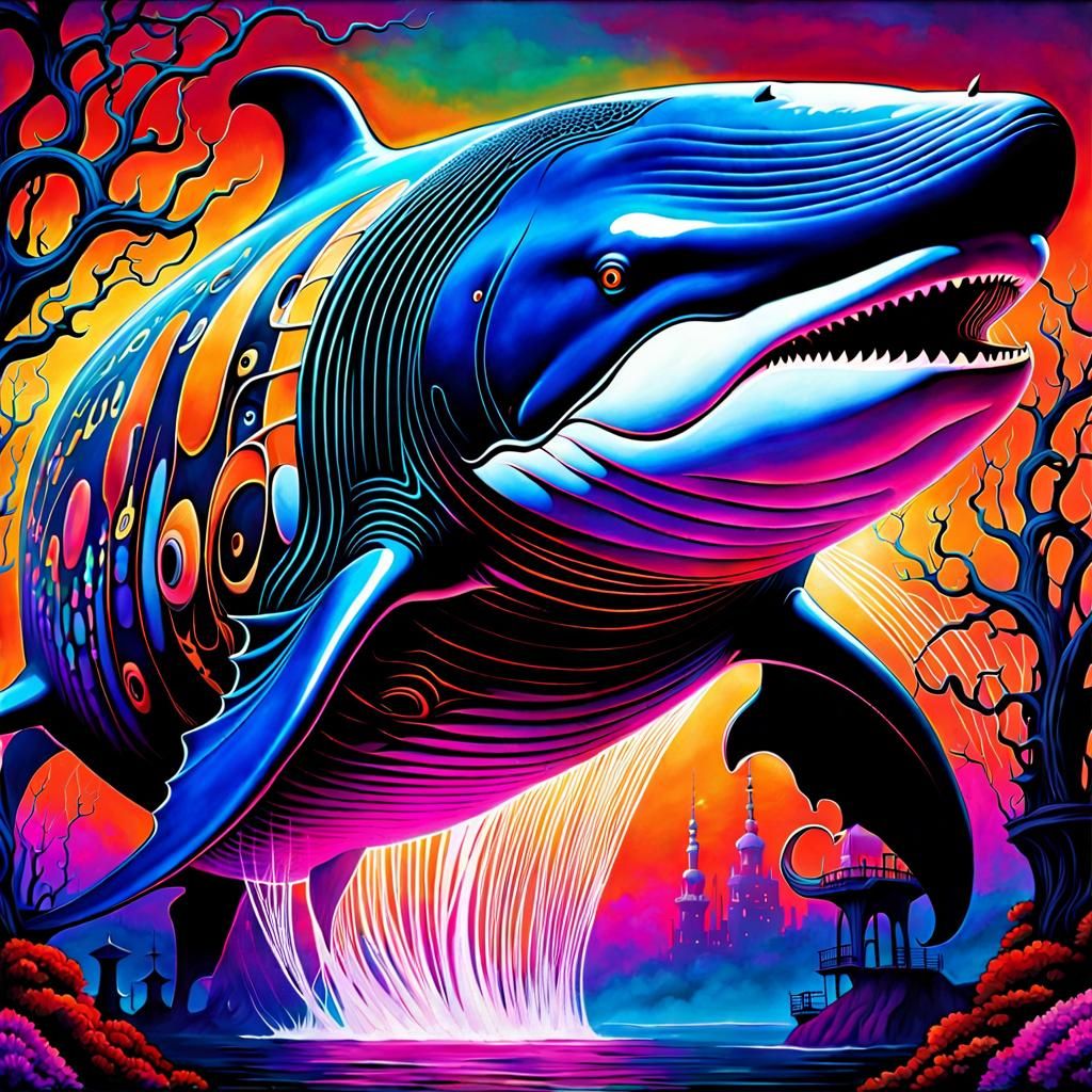 Psychedelic Whale Shark - AI Generated Artwork - NightCafe Creator