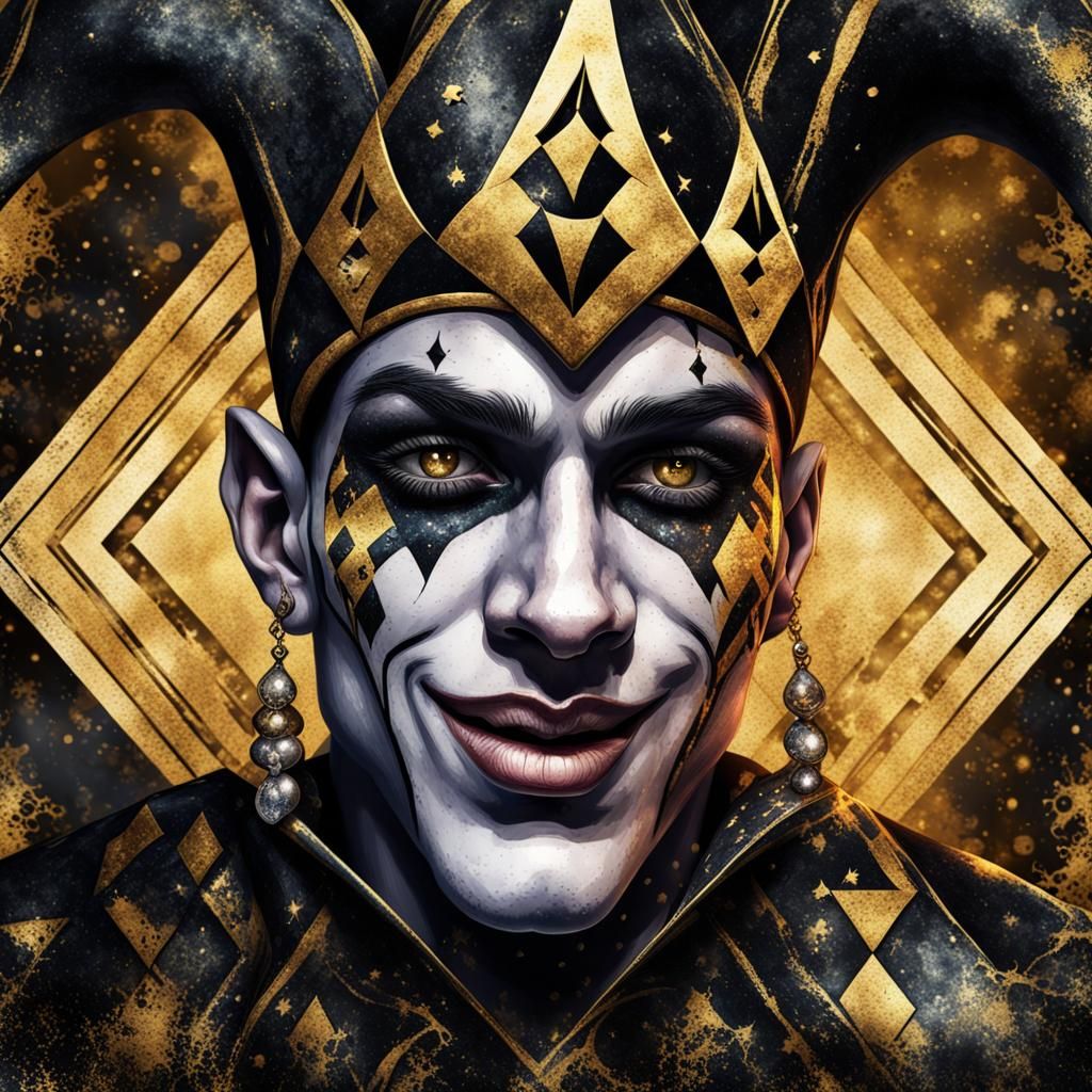 Royal Jester Black and Gold - AI Generated Artwork - NightCafe Creator