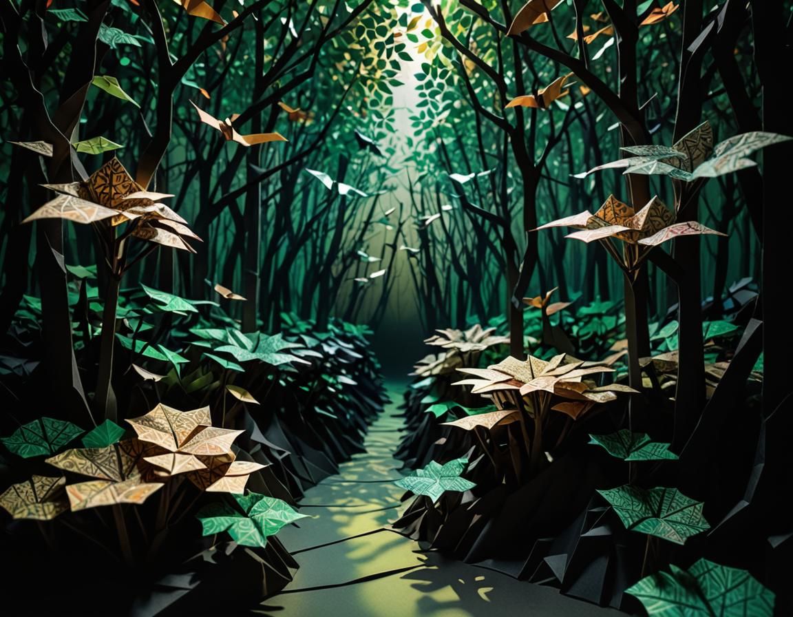 Paper forest - AI Generated Artwork - NightCafe Creator