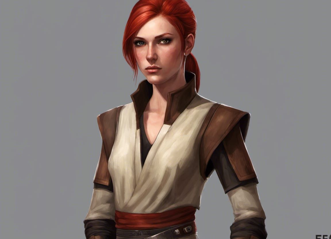 Jedi Grandmaster Female red hair 22 years old pretty face ( KOTOR) - AI ...