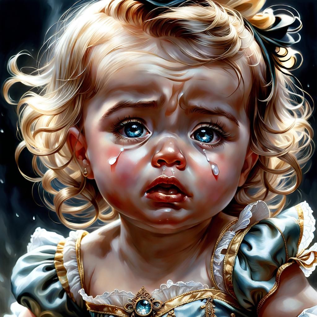 Very sad baby Belle - AI Generated Artwork - NightCafe Creator