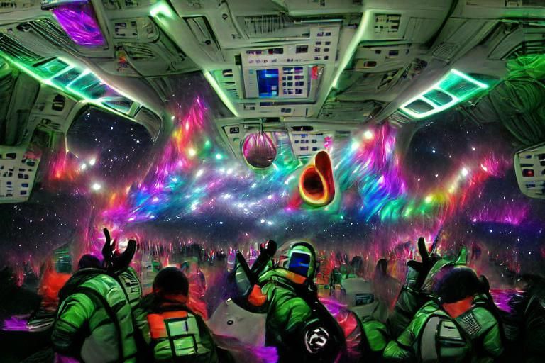 Rave in space - AI Generated Artwork - NightCafe Creator