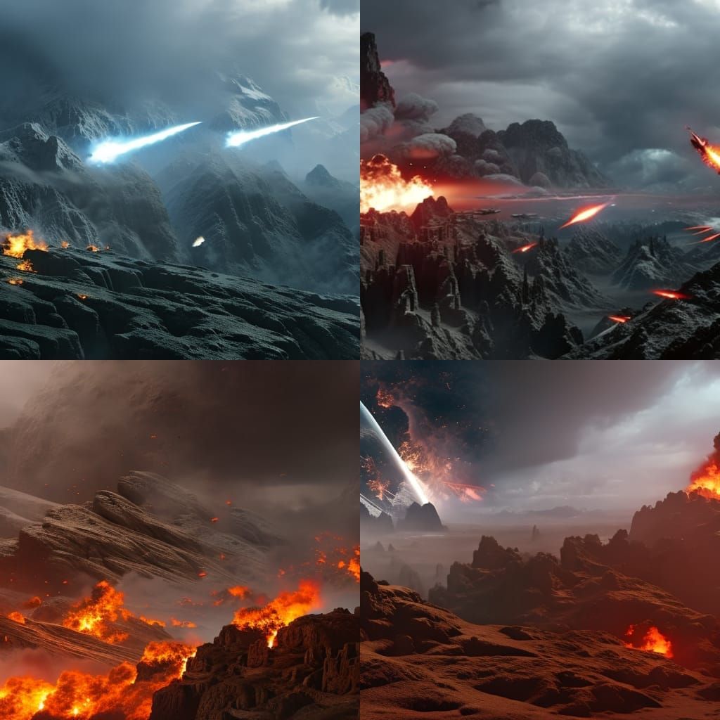 A collage of epic battles fought on a quantum level in the cosmic ...