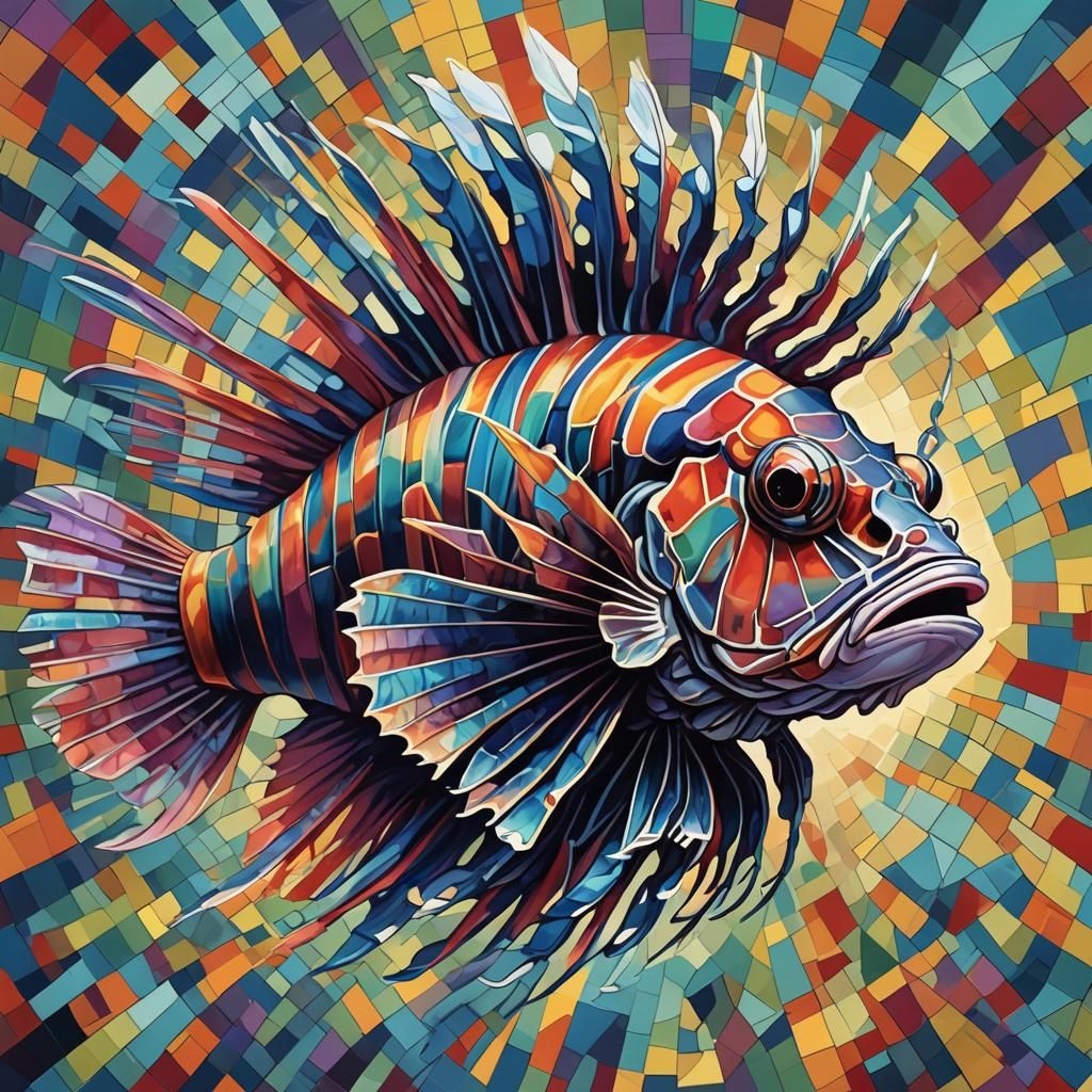 RAINBOW LIONFISH - AI Generated Artwork - NightCafe Creator
