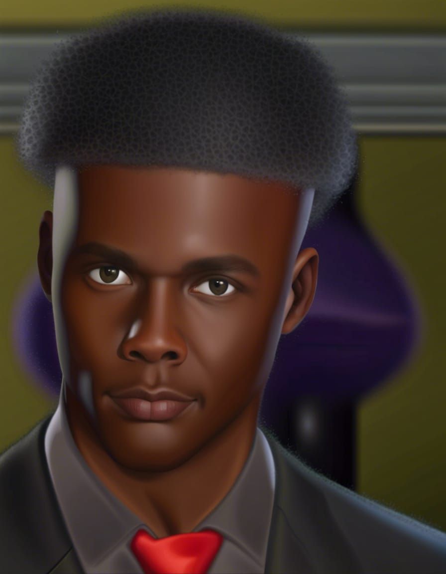 frontview of a realistic black-man human face - AI Generated Artwork ...