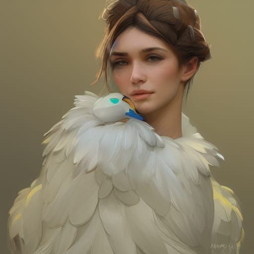 Happy Little duck portrait, 8k resolution concept art portrait by Greg Rutkowski, Artgerm, WLOP ...