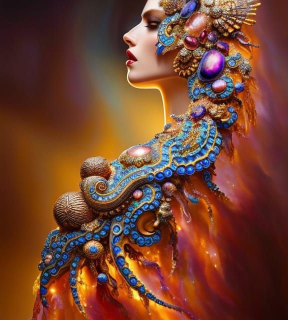 Insanely detailed photograph of An elaborate beautiful asian octopus ...