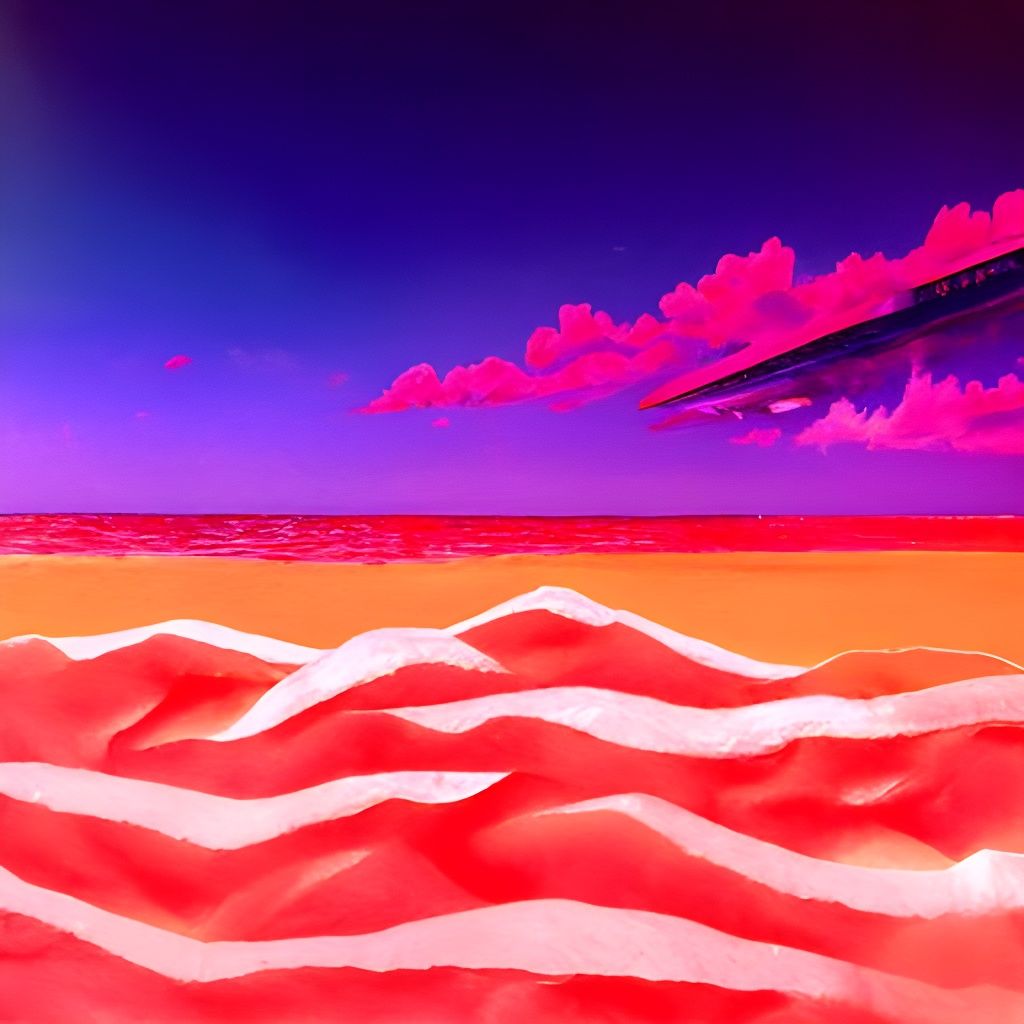 Synthwave Beach - AI Generated Artwork - NightCafe Creator