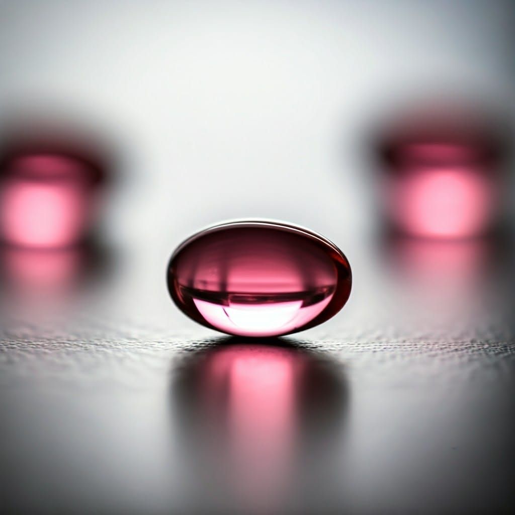 Pink tablet medicine pill capsule - Surreal Macro Still Life...