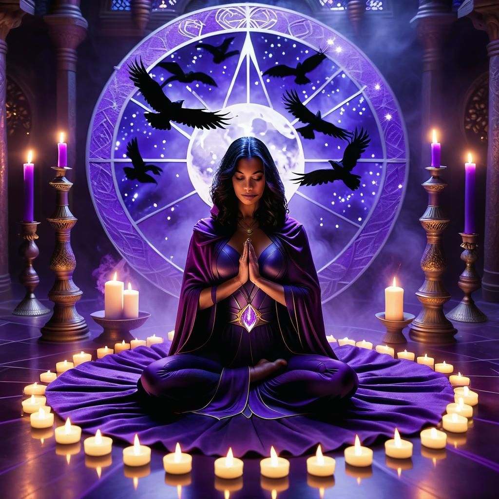 Raven Meditating - AI Generated Artwork - NightCafe Creator