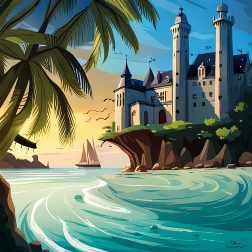 Tropical Castle - AI Generated Artwork - NightCafe Creator