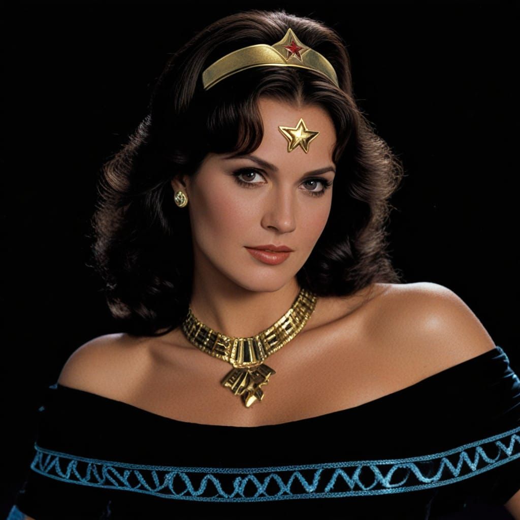 Vintage Wonder Woman Model in 1970s Magazine Adver... - AI Art