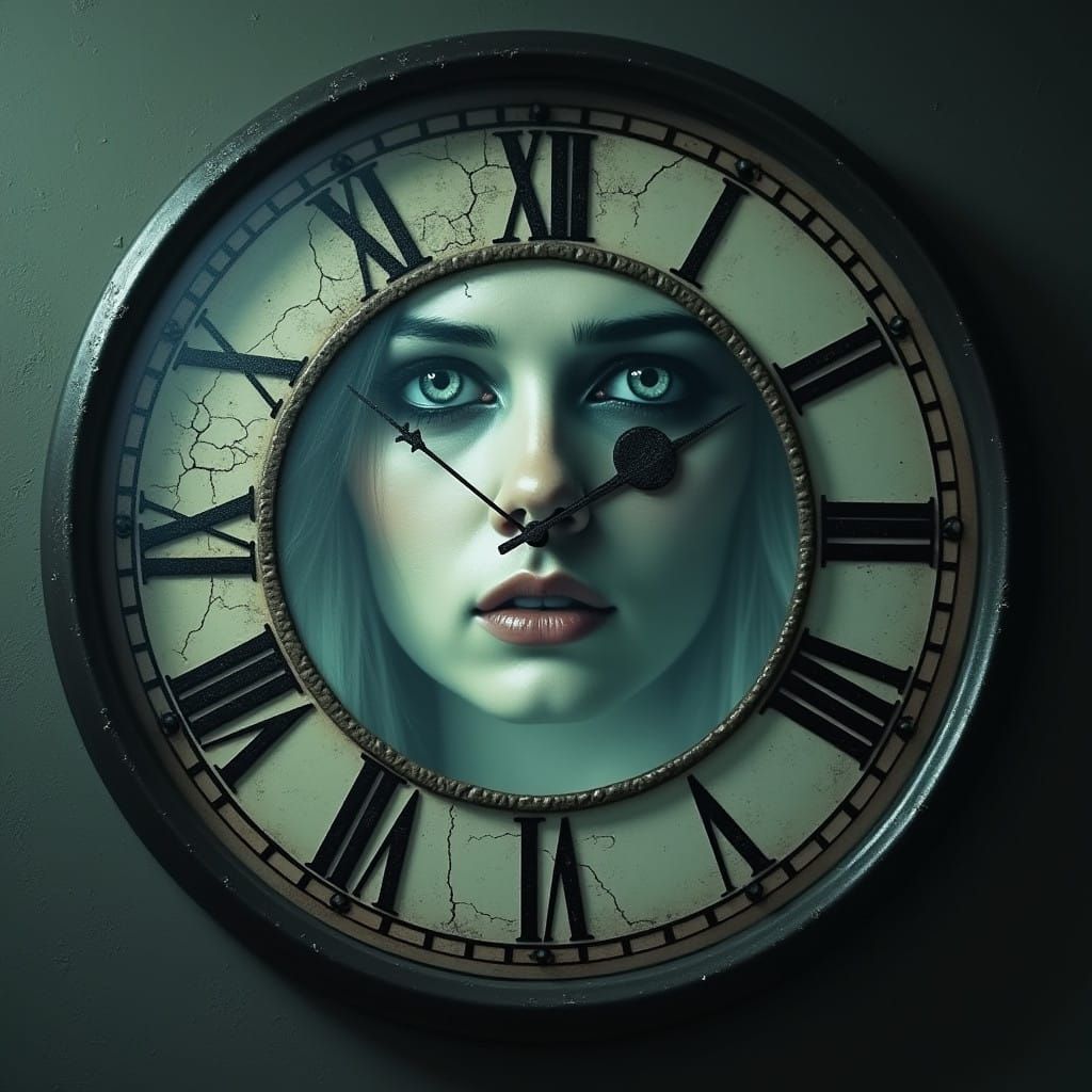 Ghost Clock - Ominous Timekeeper with Ghostly Apparition