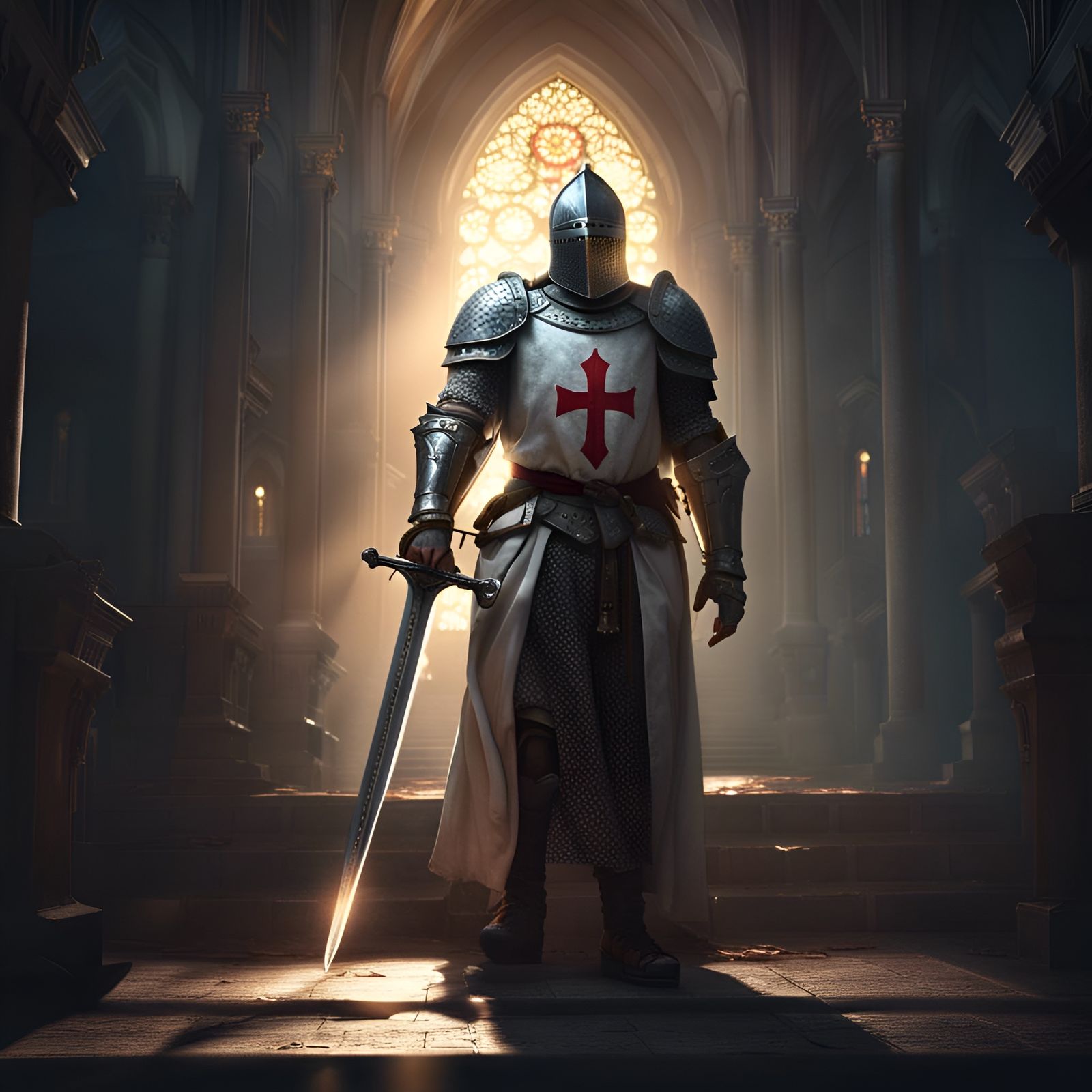 "God bless my sword" -Templar Knight - AI Generated Artwork - NightCafe ...