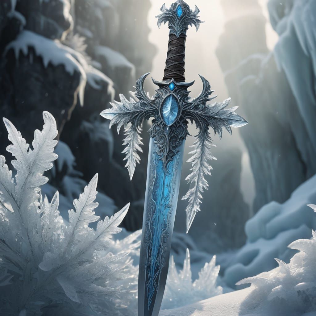 Frostbringer - Ethereal Ice Sword in Winter Wonderland