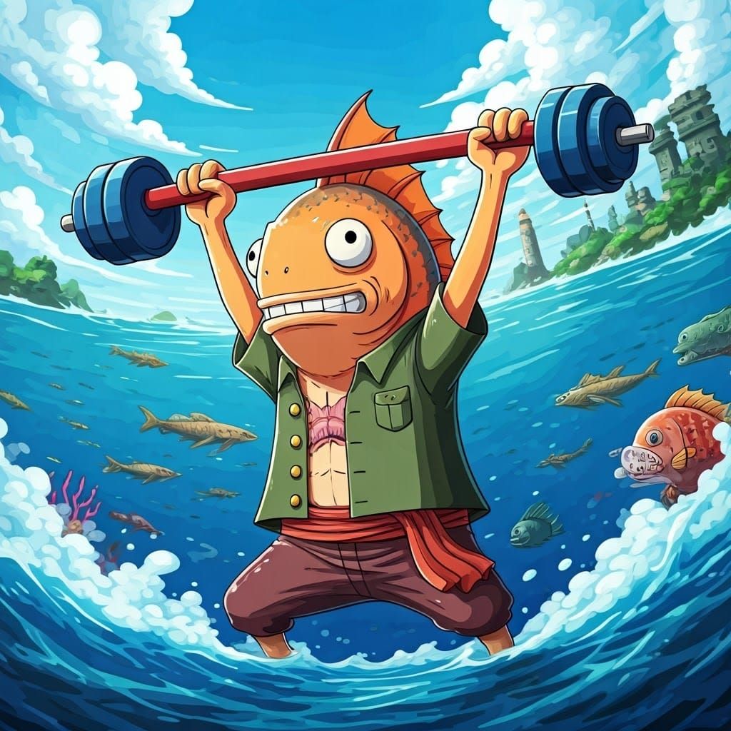 Recreate the example image in the style of One Piece, inspired by ...