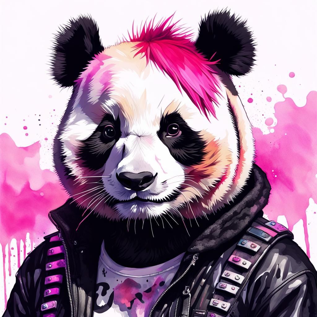 'Punky Panda' v.2/3 ~ Evolved from @ArtAIJB s 'The Candy Punk' - AI ...
