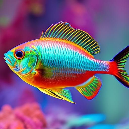 Glitter Fish 1 - AI Generated Artwork - NightCafe Creator