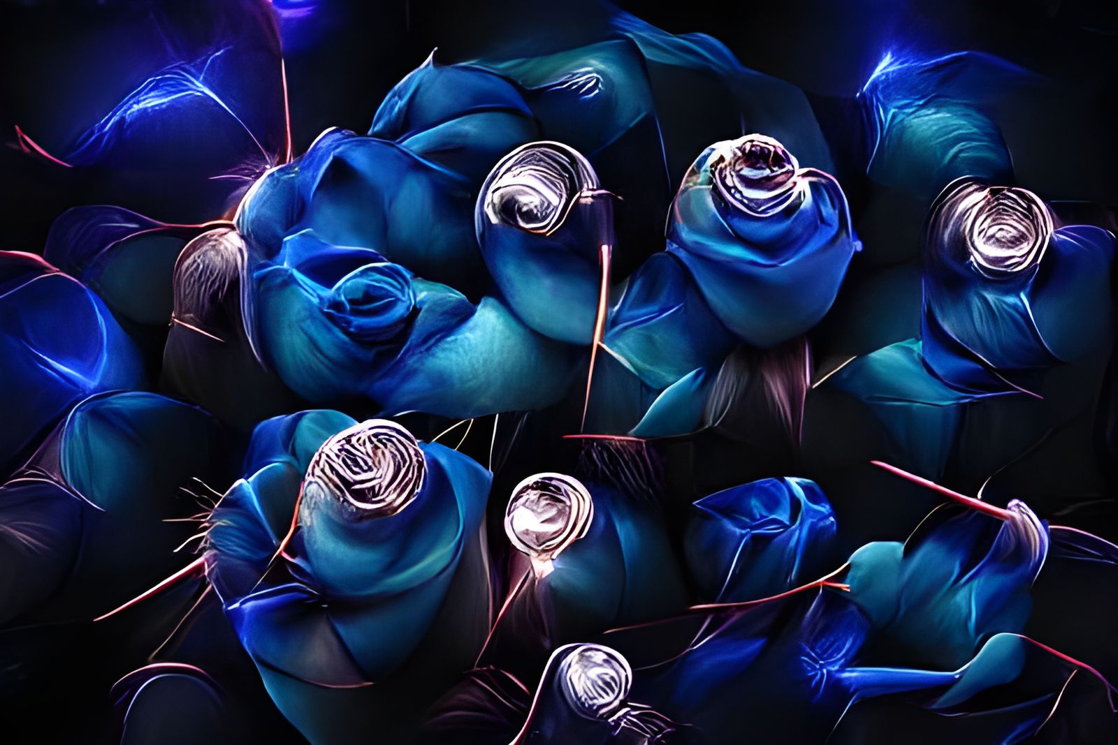 Electric blue roses Behance HD beautiful - AI Generated Artwork ...