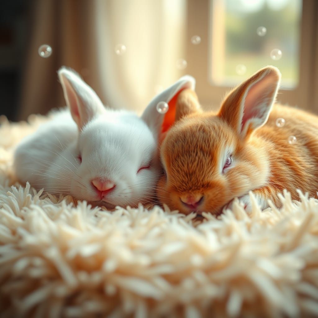 Sleepy - Sleepy Bunnies in a Dreamy Morning Scene