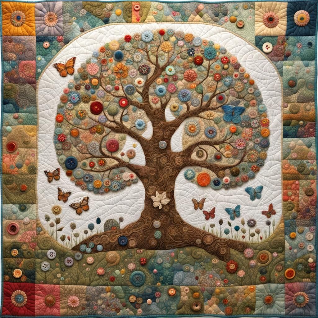 Tree of Life Quilt - AI Generated Artwork - NightCafe Creator