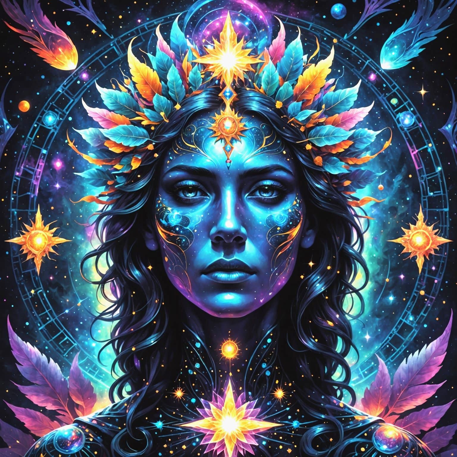 Cosmic Spiritual Growth in a Holographic Astral Re... - AI Art