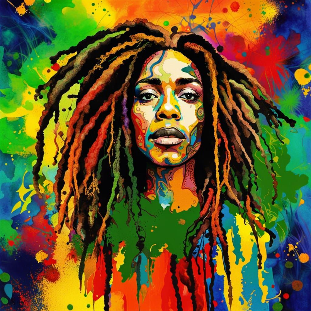 Rastafarian woman ganja leroy brown cinematic dramatic expressionism ...