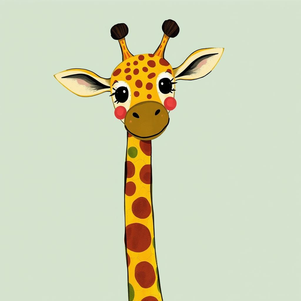 giraffe stick figure cute drawing - Whimsical Giraffe Stick ...